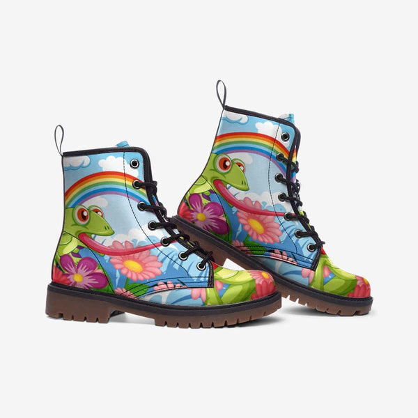 Frogs and Rainbows Vegan Leather Boots - Free Shipping - Projects817 LLC